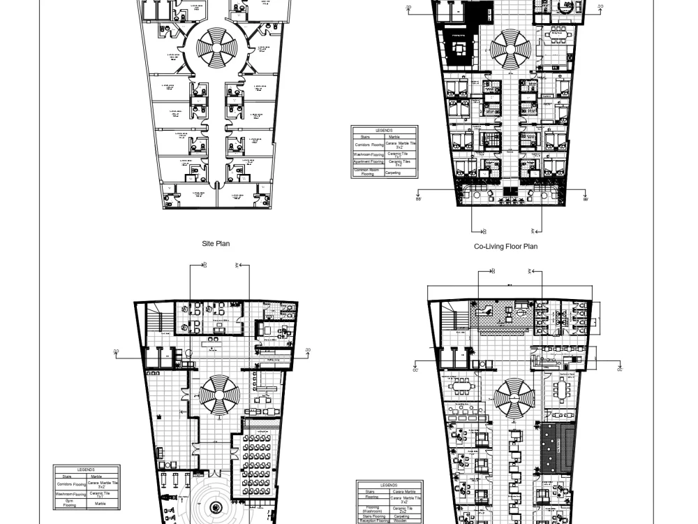 Space planning and detailed AutoCAD 2d drawings for Interior design ...
