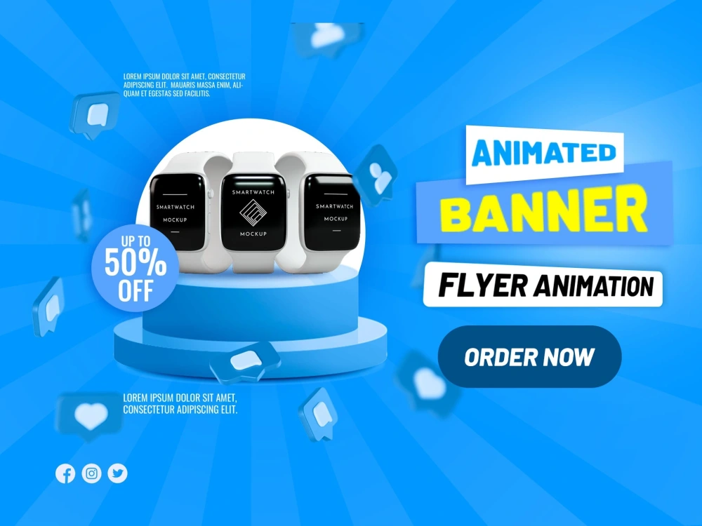 Attractive flyer animation gif banner animated post and poster ...