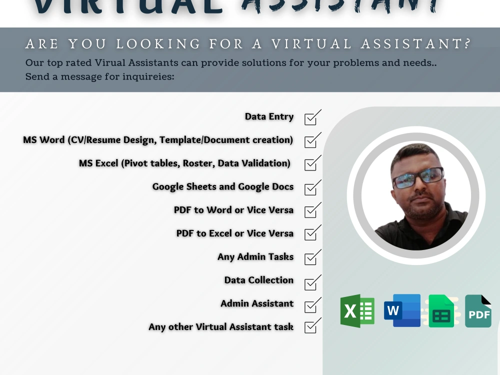 Data Entry / MS word/Excel formatting / Virtual assistant support | Upwork