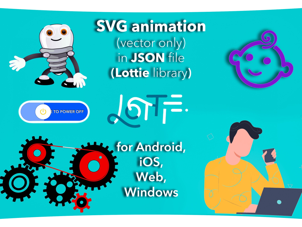 Lottie svg animation as json file for mobile and web app | Upwork