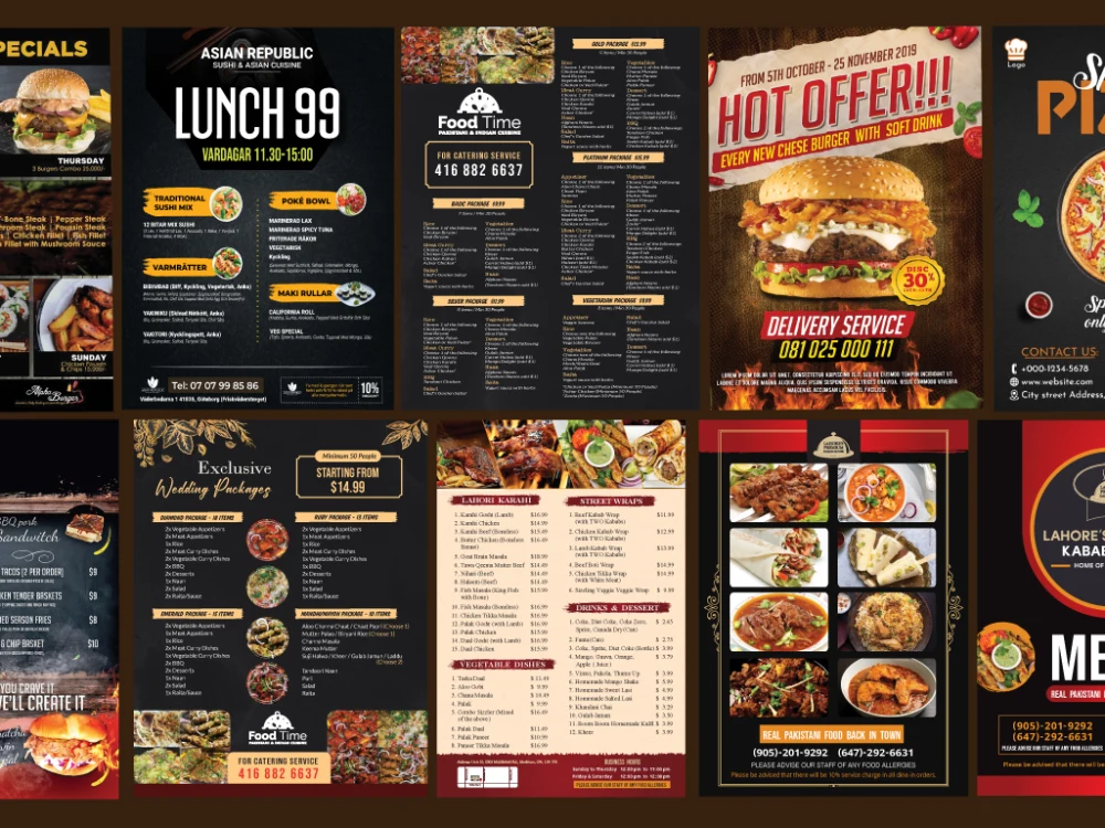 A restaurant menu design, digital menu design, menu board | Upwork