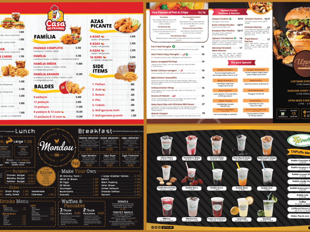 A restaurant menu design, digital menu design, menu board | Upwork