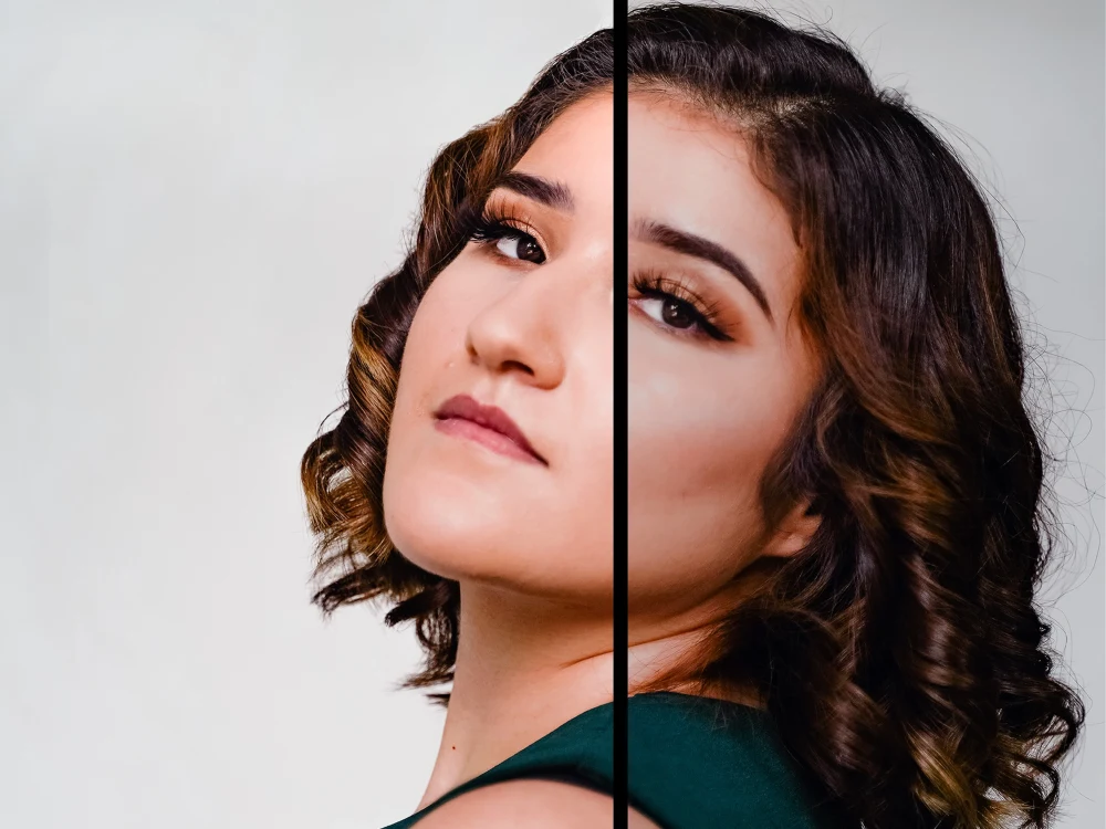 An amazing photoshop edited image with professional skin retouching ...