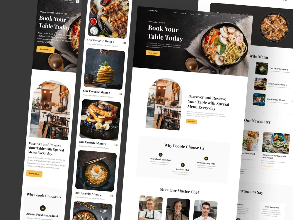 Restaurant Website Template Built in Figma | Upwork