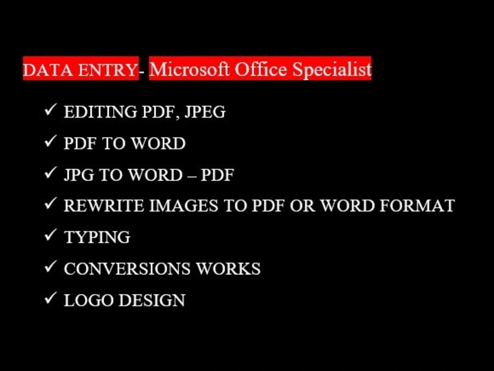 Accurate data entry, typing, and PDF conversion into MS Word | Upwork Accurate data entry, typing, and PDF conversion into MS Word | Upwork