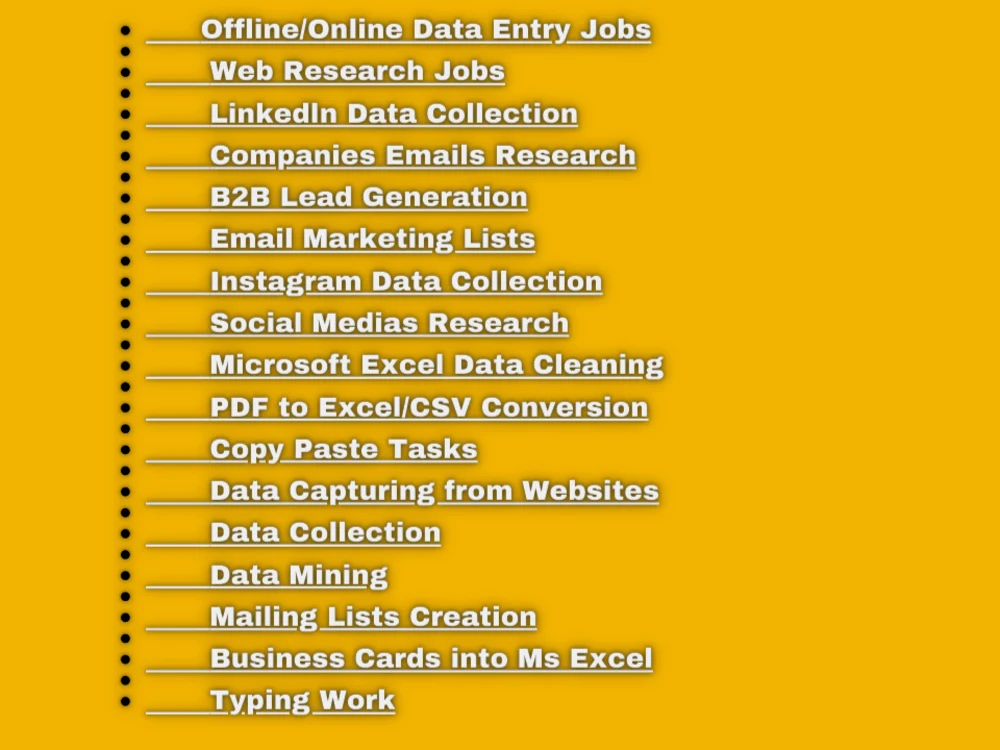Data entry, web research, typing, copy paste, web scraping or data mining | Upwork