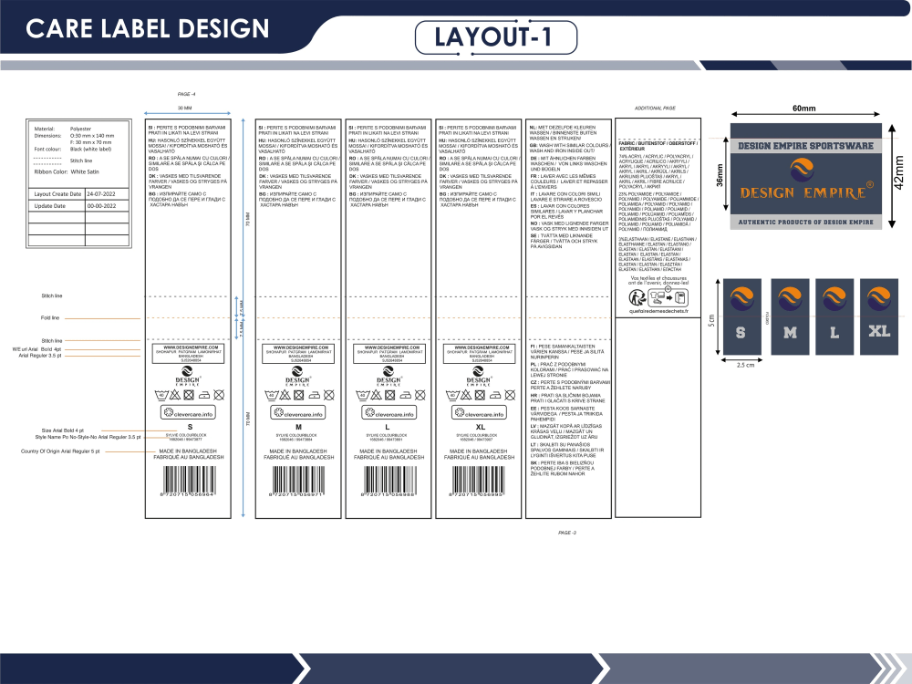 A washing instruction, care label, woven label, for your merchandise ...