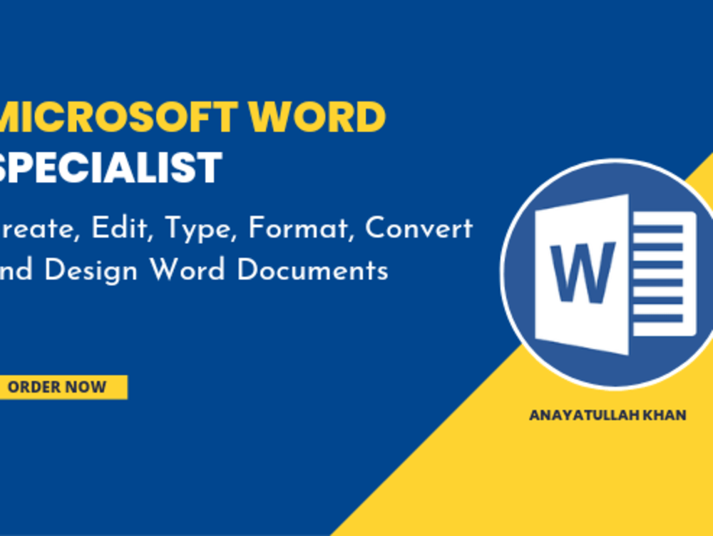 Formating ,designing , typing and editing of microsoft word documents ...