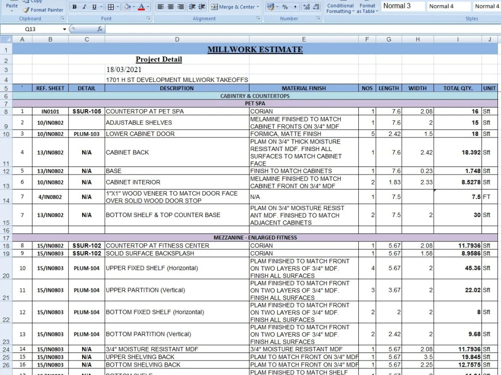 Detailed millwork takeoffs for commercial & residential buildings | Upwork