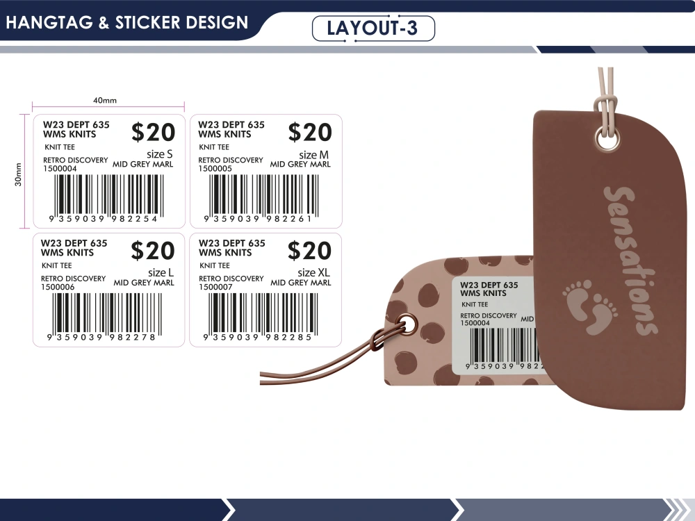 A barcode sticker, hangtag sticker, QR code sticker for your product ...