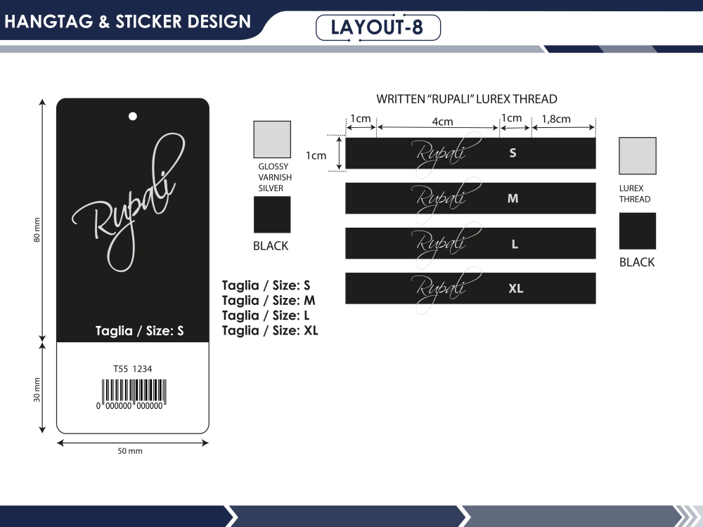 A barcode sticker, hangtag sticker, QR code sticker for your product ...