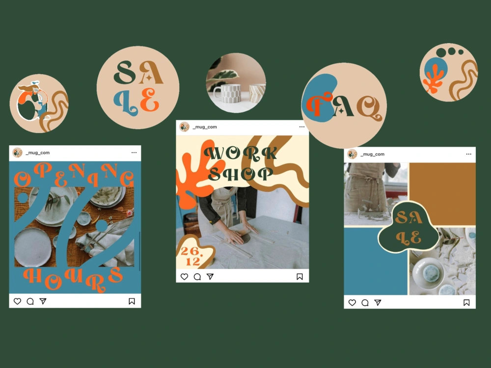 A logo, brand identity with original illustrations and social media ...