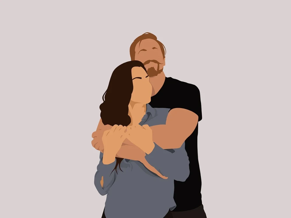 Faceless minimalist vector portrait | Upwork