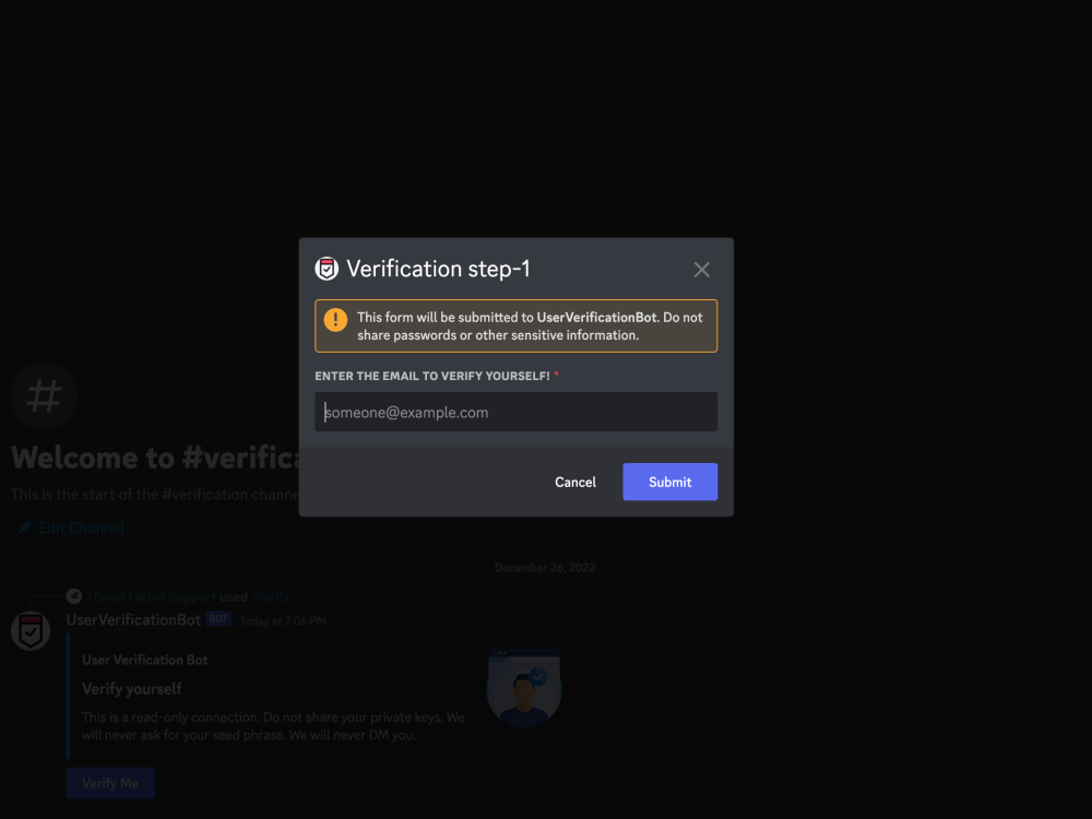 Discord verification user verification bot. | Upwork