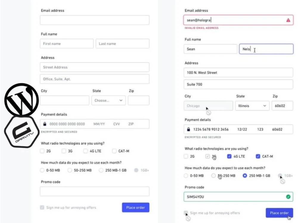 An advanced WordPress form using gravity form. | Upwork