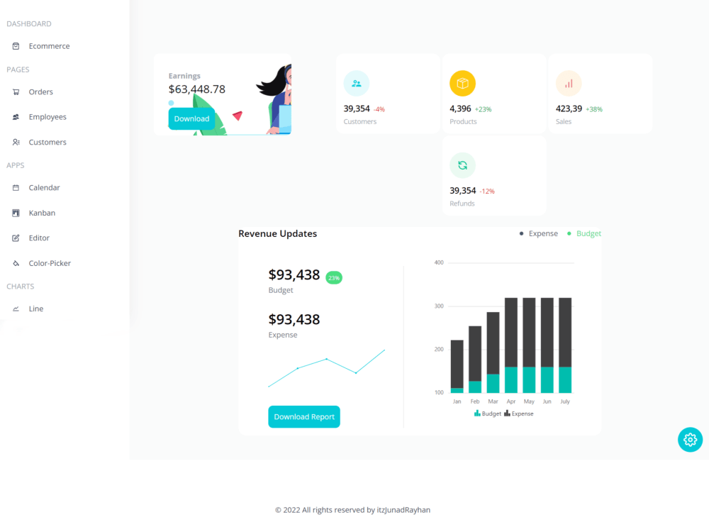 A React Admin Dashboard with lot's of features | Upwork