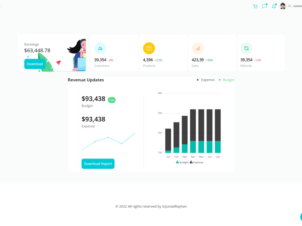 A React Admin Dashboard with lot's of features | Upwork