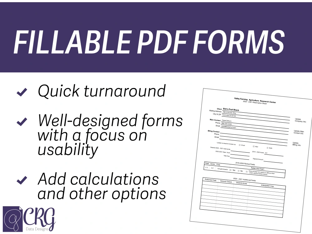 A professional fillable PDF form | Upwork