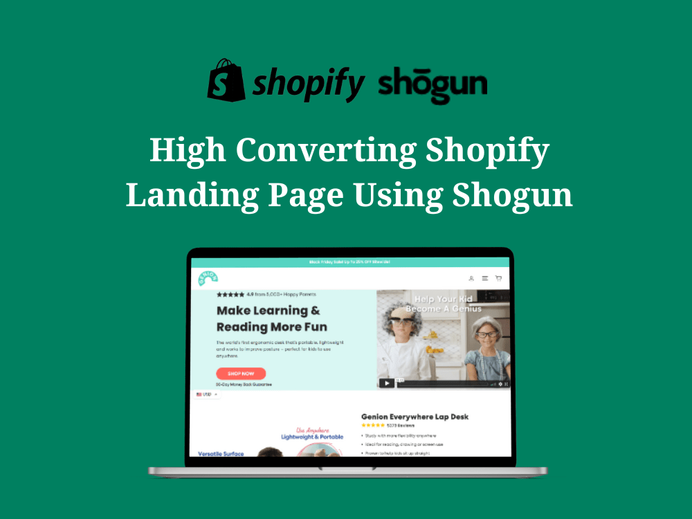 High converting shopify landing page using shogun | Upwork