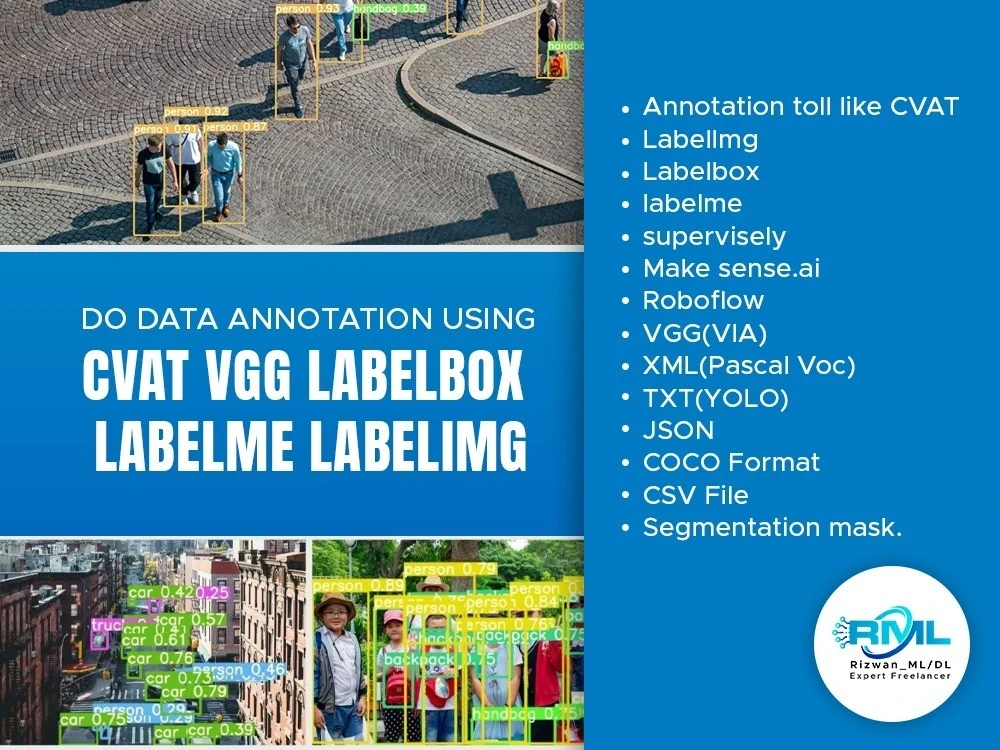 Any Data annotation, labelling Using cvat,vgg,label box,labelme,labelimg | Upwork