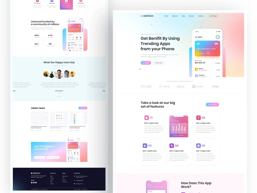 Modern and professional clean website UI & landing page UI UX design ...