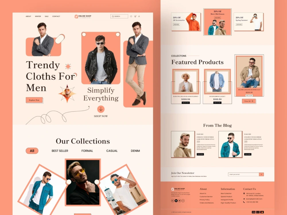 Modern and professional clean website UI & landing page UI UX design ...