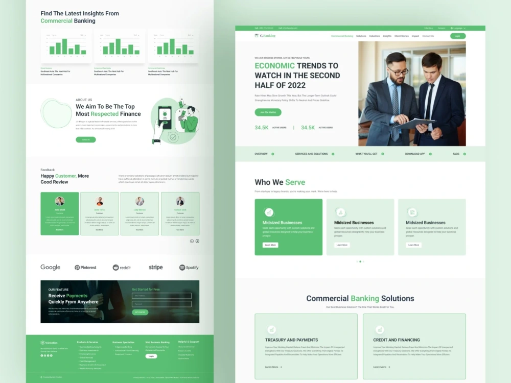 Modern and professional clean website UI & landing page UI UX design ...