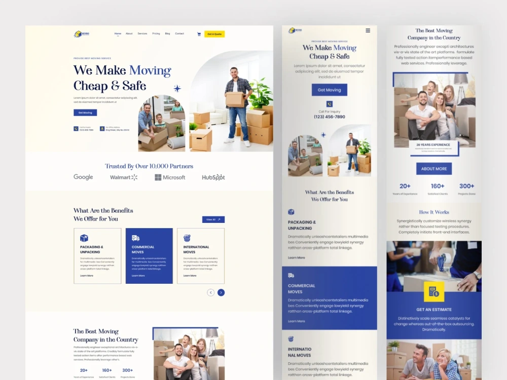 Modern and professional clean website UI & landing page UI UX design ...