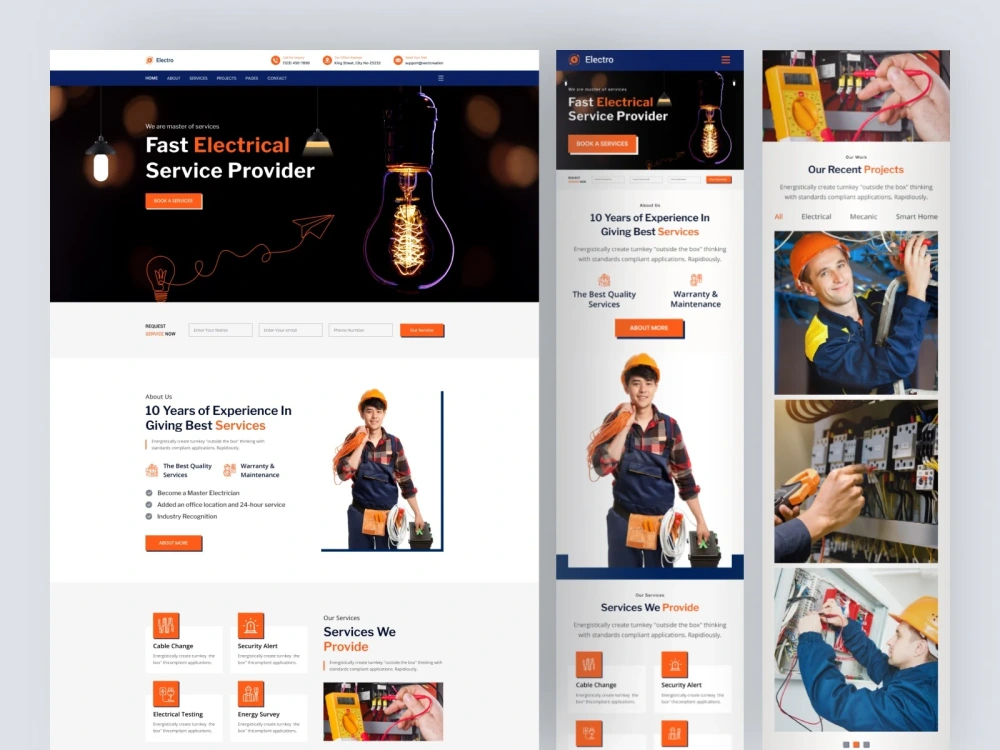 Modern and professional clean website UI & landing page UI UX design ...