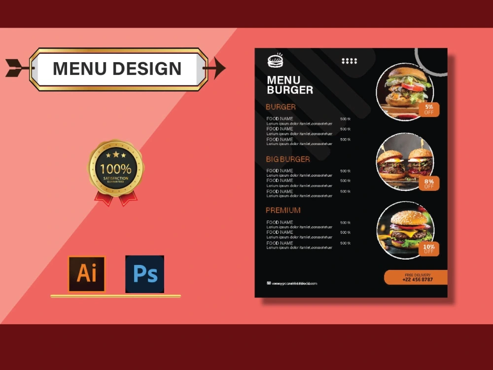 Professional and modern restaurant food menu card | Upwork