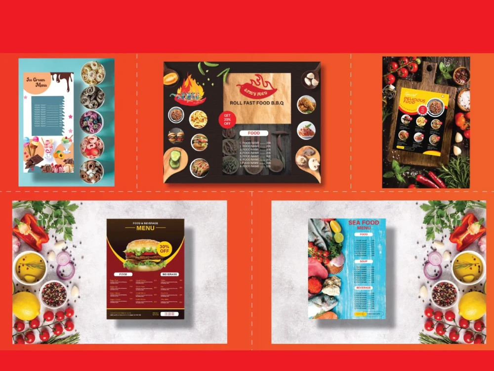 Professional and modern restaurant food menu card | Upwork