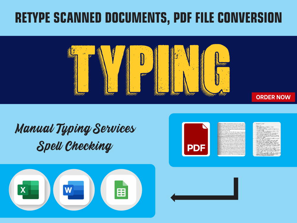 Fast typing, retyping and scanned document typing | Upwork