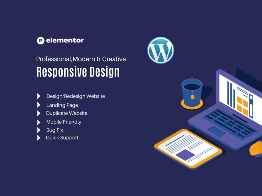 Responsive wordpress website or redesign website by elementor pro | Upwork