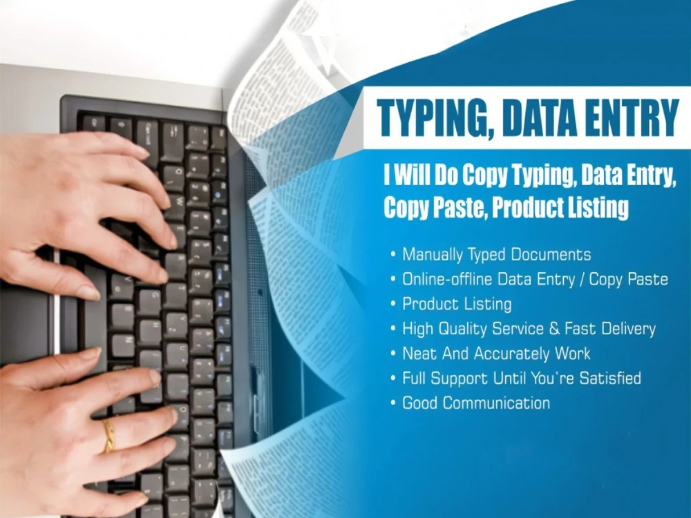 An accurate amazing data entry, manual typing, copy paste, PDF ...