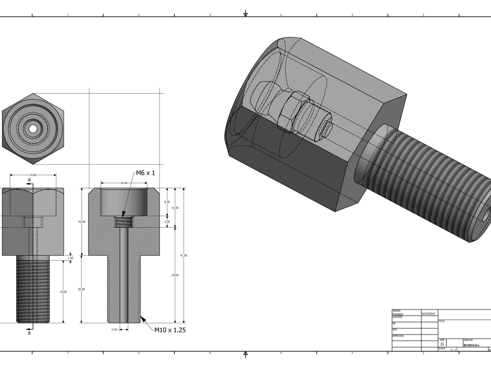 High-resolution manufacturing drawing in PDF format based on 3D object ...