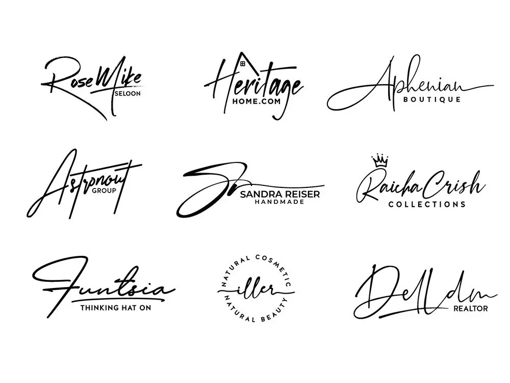 Handwritten signature, scripted, cursive logo design | Upwork