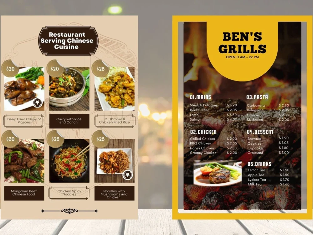 A professional, modern print and digital food menu design. | Upwork