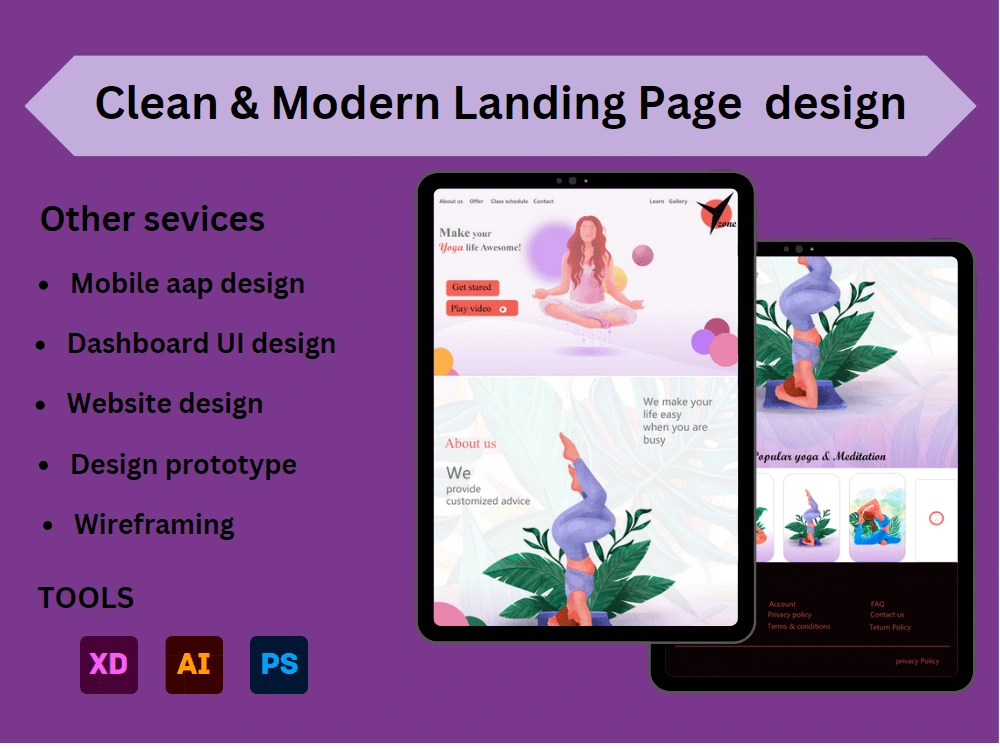 A responsive UI UX Landing page website design | Upwork