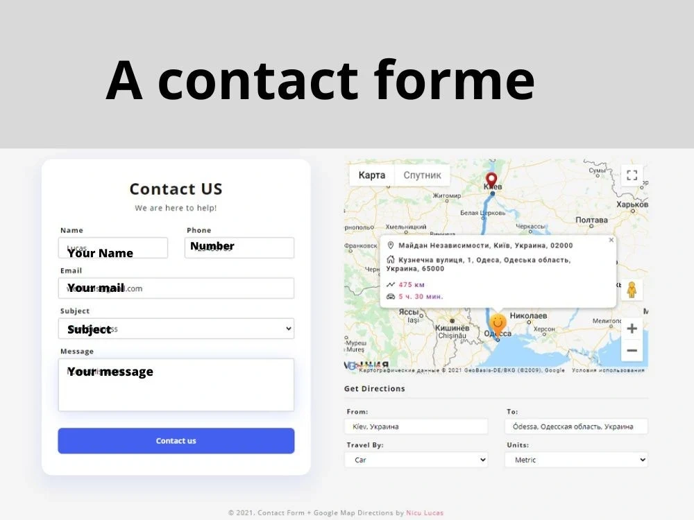 A good contact form | Upwork