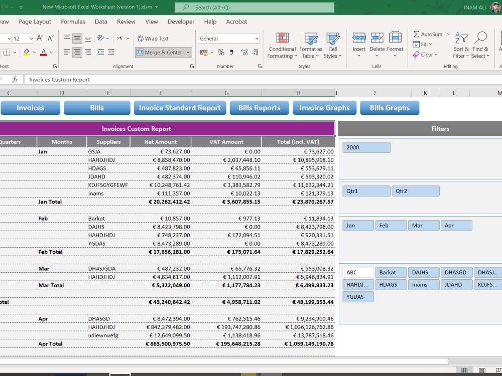 Excel Spreadsheets, Macros, Dashboards, Formulas, Pivot Tables and Charts | Upwork