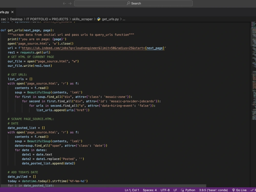 Python web scraping and data mining | Upwork