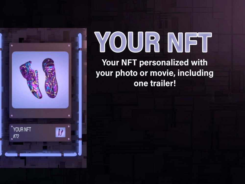 A personalized 2D floating NFT unique card featuring your logo/design ...