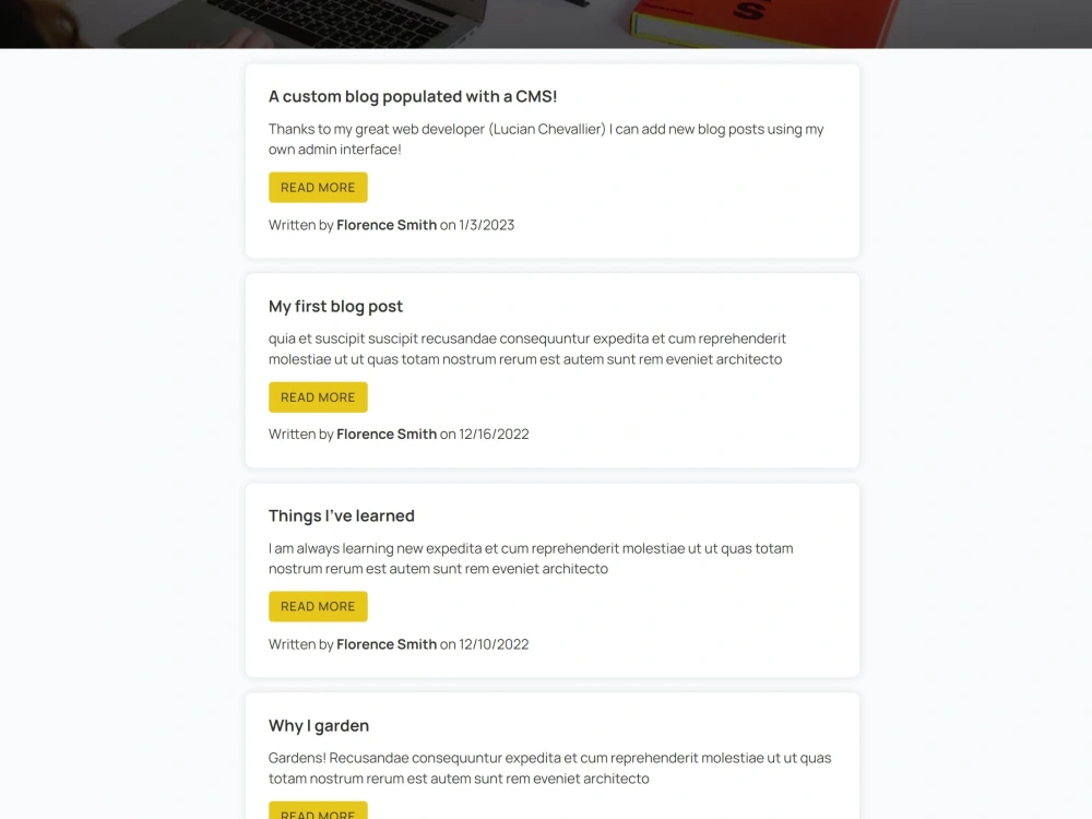 A beautiful, superfast and lightweight CV/personal website with a CMS | Upwork