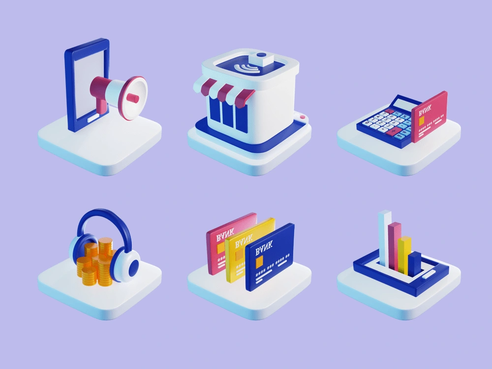 3 types of Custom 3D Icons like this! | Upwork