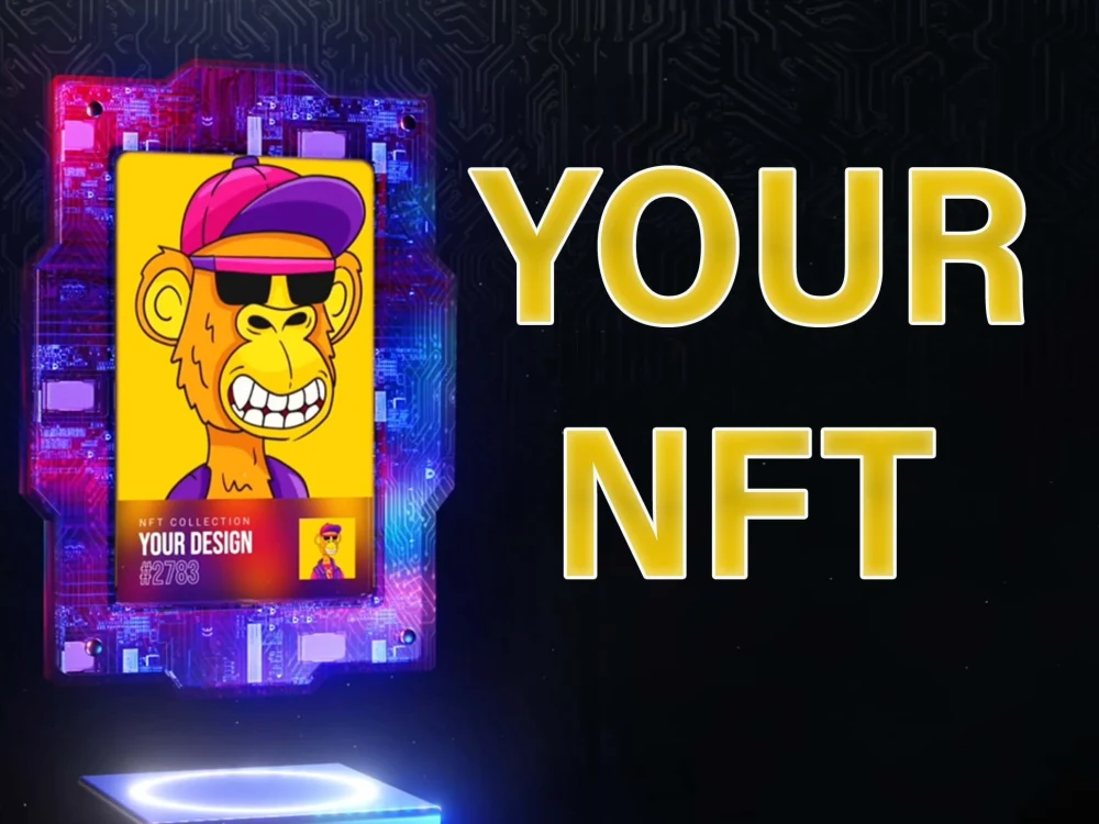 A personalized 2D floating NFT Unique Card featuring your logo/design. | Upwork