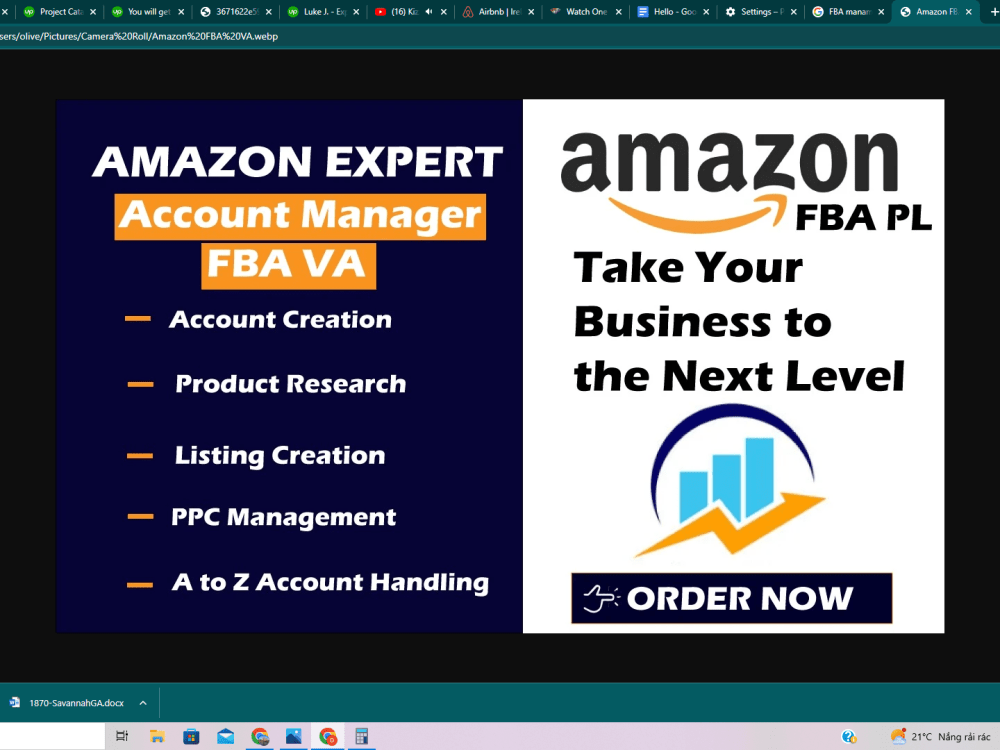 A fully functioning FBA account | Upwork