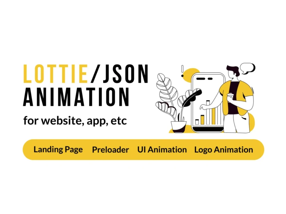 Lottie json svg gif loop animated web and app in 24 hour | Upwork