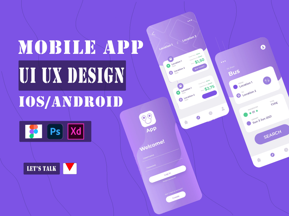 Mobile ui ux designer/mobile app design/app ui design in figma,XD,PSD | Upwork