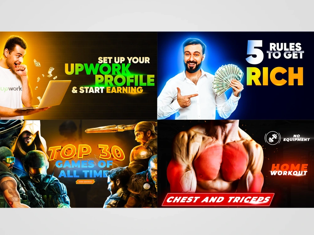 Eye-catching youtube thumbnail within 24 hours | Upwork
