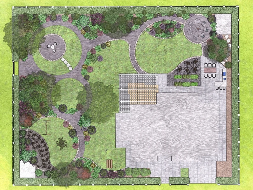 A beautiful 2d plan with details and plant list for your garden | Upwork